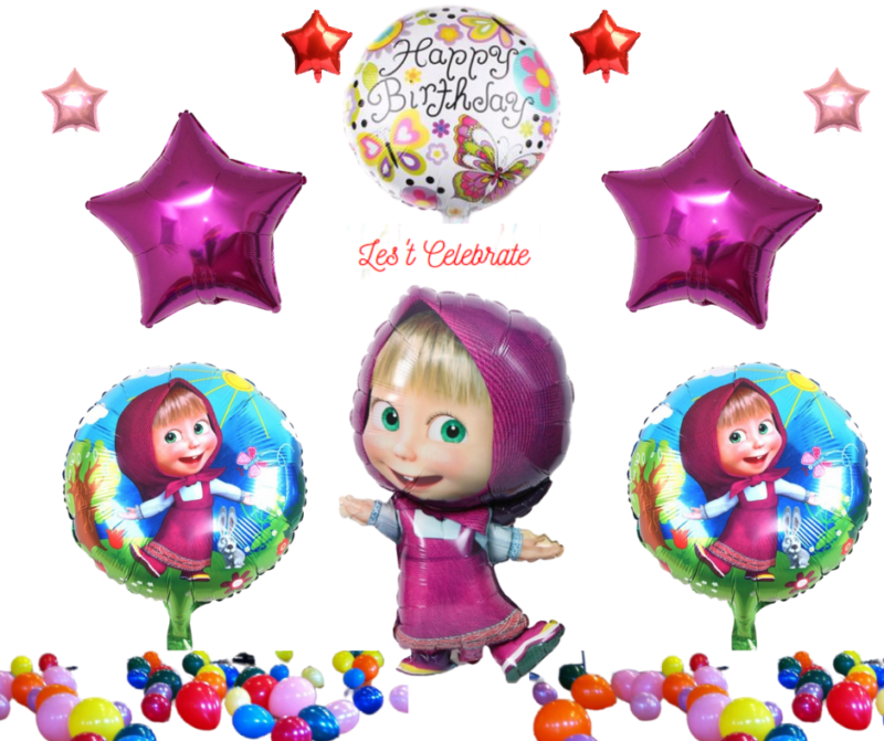 Masha and the Bear Balloon Set - Maria’s Parties | Personalised Party ...