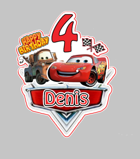 Personalized Cars Lightning McQueen Cake Topper – Perfect for Your ...